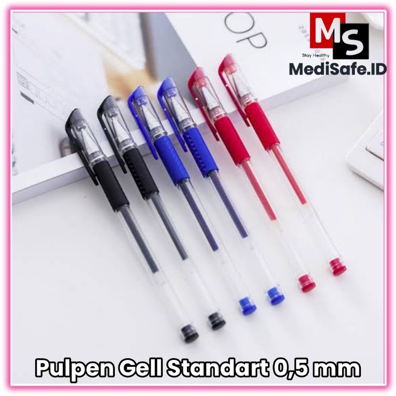 Jual Refill Pulpen Gel Balpoint Pena Gel 0,5 mm Red/Black/Blue Murah ...