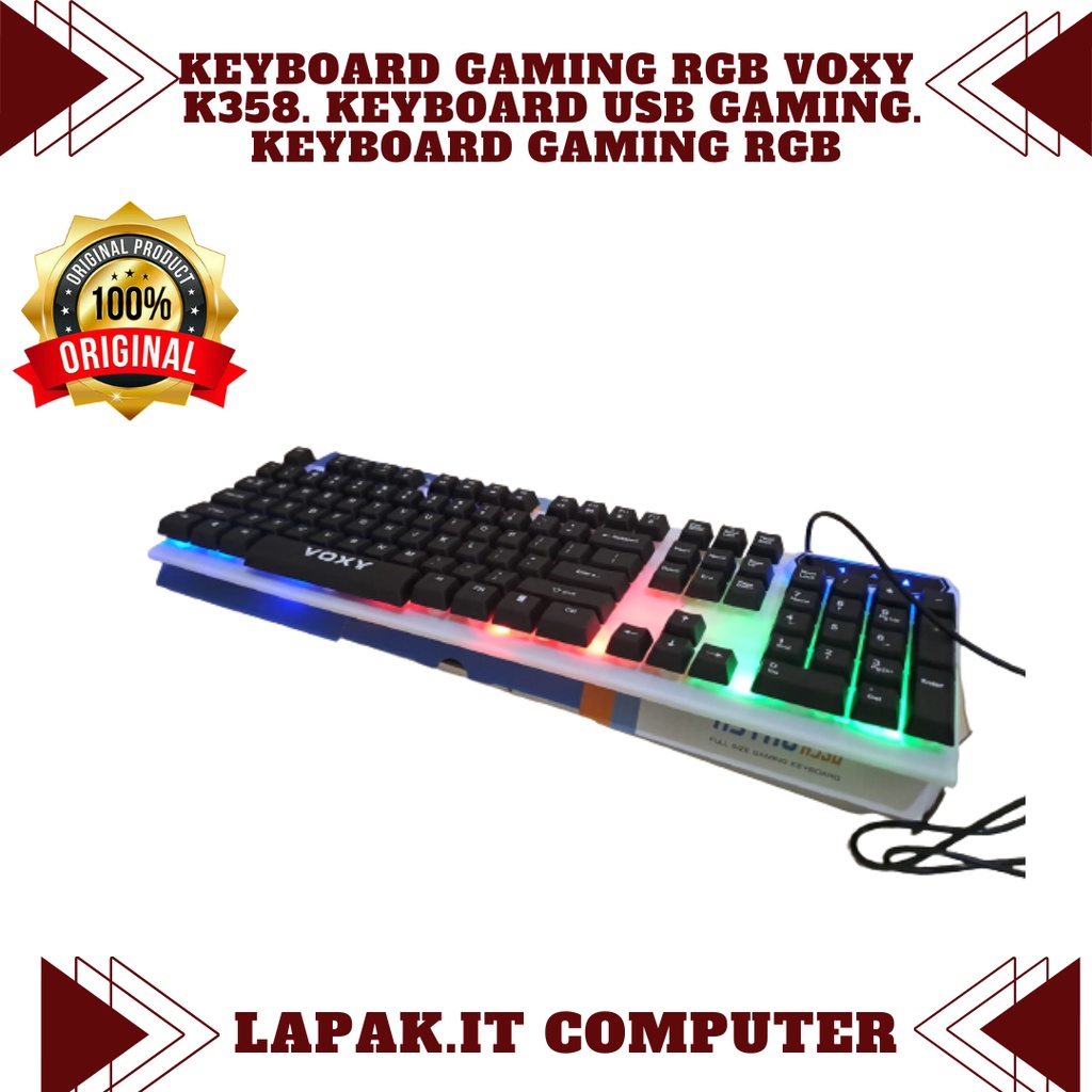 Jual keiboard keyboard gaming RGB voxy K 358 keyboard USB gaming ...