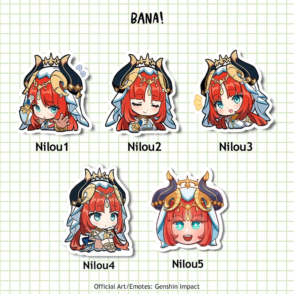Jual Stiker NILOU Genshin Impact Sticker Vinyl Waterproof Bijian | BANA ...