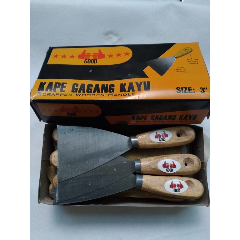Jual Kape Seng Gagang Kayu 3 Inch Putty Scraper Sekrap kayu RRT ...