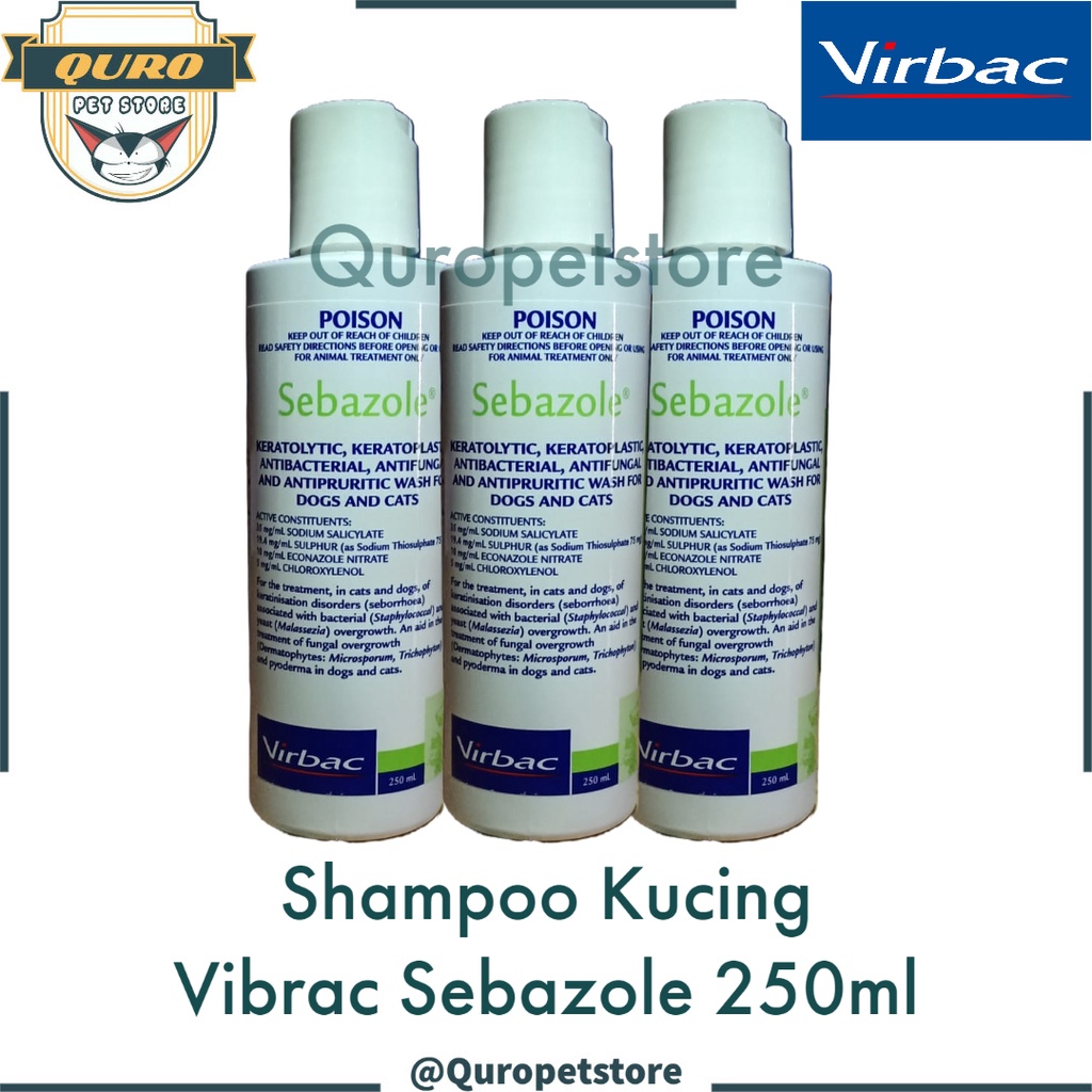 Jual Shampoo Hewan kucing dan anjing Anti Kutu&Jamur Vibrac Sebazole 250ml | Shopee Indonesia