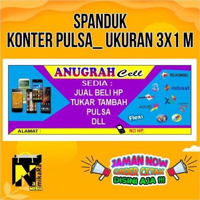 Jual Spanduk banner backdrop Konter Pulsa dan kuota murah bisa custom ...