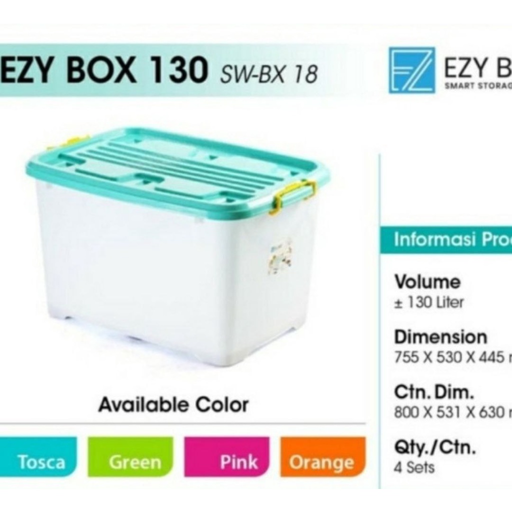 Jual Container Box - Ezy Box 130 Liter - Box Penyimpanan - Box Container | Shopee Indonesia