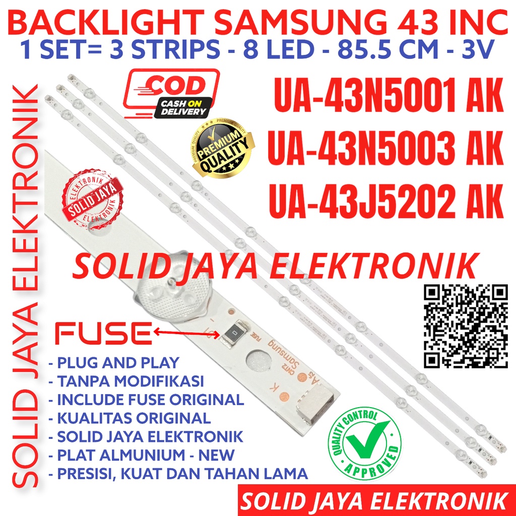 Jual BACKLIGHT TV LED SAMSUNG 43 INC UA 43N5001 43N5003 43J5202 AK LAMPU BL 43N 43J 8K 8 KANCING ...