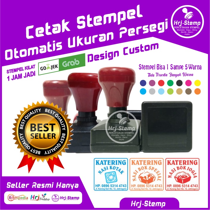 Jual Cetak Stempel Otomatis Warna Flash Ukuran Kota Persegi Desain Custom | Shopee Indonesia