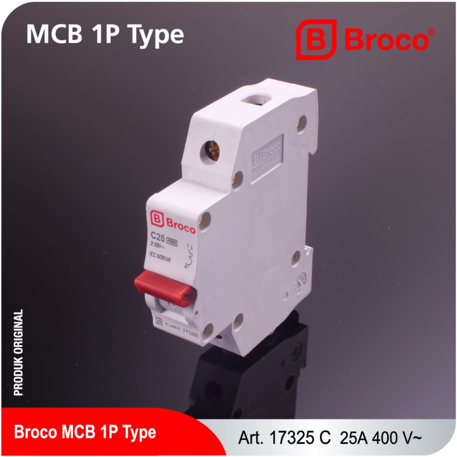 Jual MCB BROCO MCB 1 Pas 1 Phase 1P 2A, 4A, 6A, 10A, 16A, 20A, 25A, 32A, 40A | Shopee Indonesia