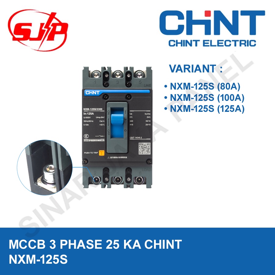 Jual MCCB CHINT 3 PHASE NXM 125-S 25KA 80A 100A 125A ORIGINAL | Shopee Indonesia