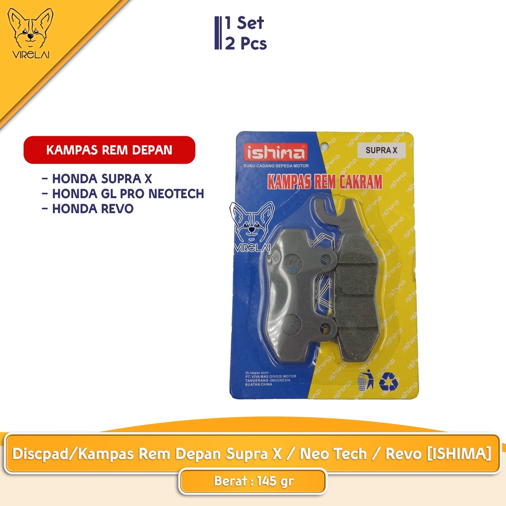Jual Discpad/Kampas Rem Depan Supra X / Neo Tech / Revo [ISHIMA ...