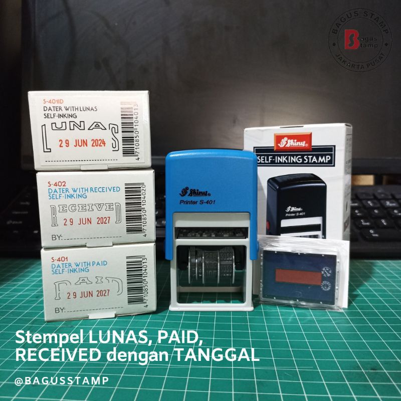 Jual Stempel PAID, LUNAS, RECEIVED dengan Tanggal Shiny S401 S402 S401D ...