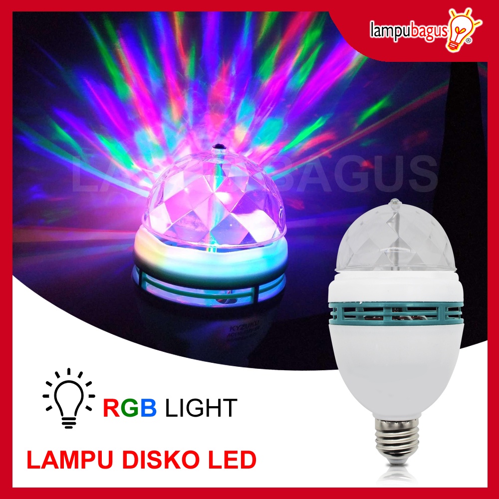 Jual Lampu Disko LED Warna Warni / Lampu Disko Putar RGB Fitting E27 ...