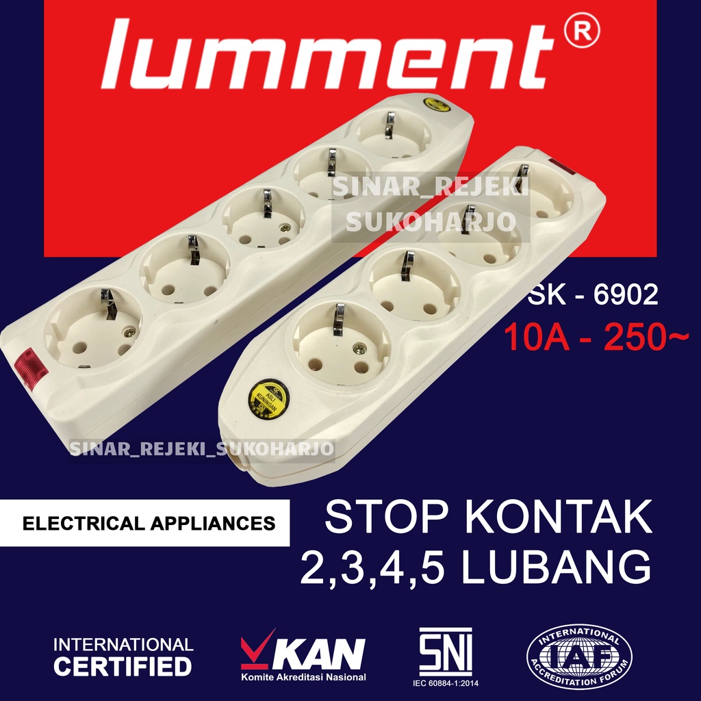Jual Lumment Stop Kontak Arde SNI Kualitas Bagus Tanpa Kabel Lubang 5 ...
