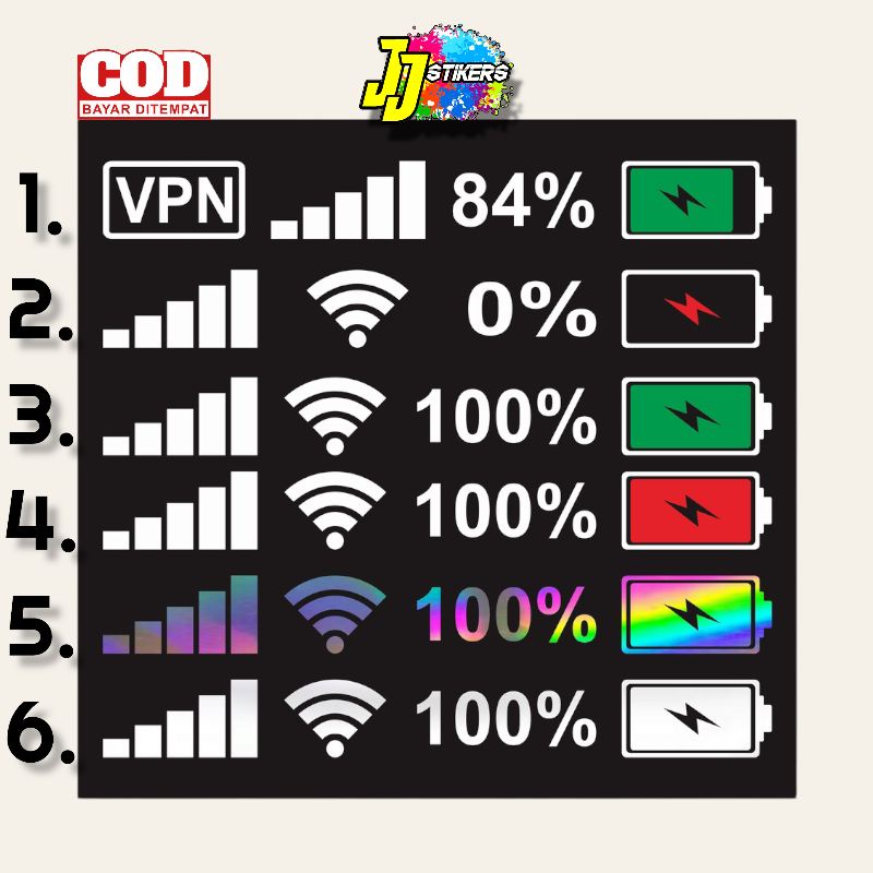 Jual STIKER CUTTING STICKER WIFI, DAYA BATERAI HP | Shopee Indonesia
