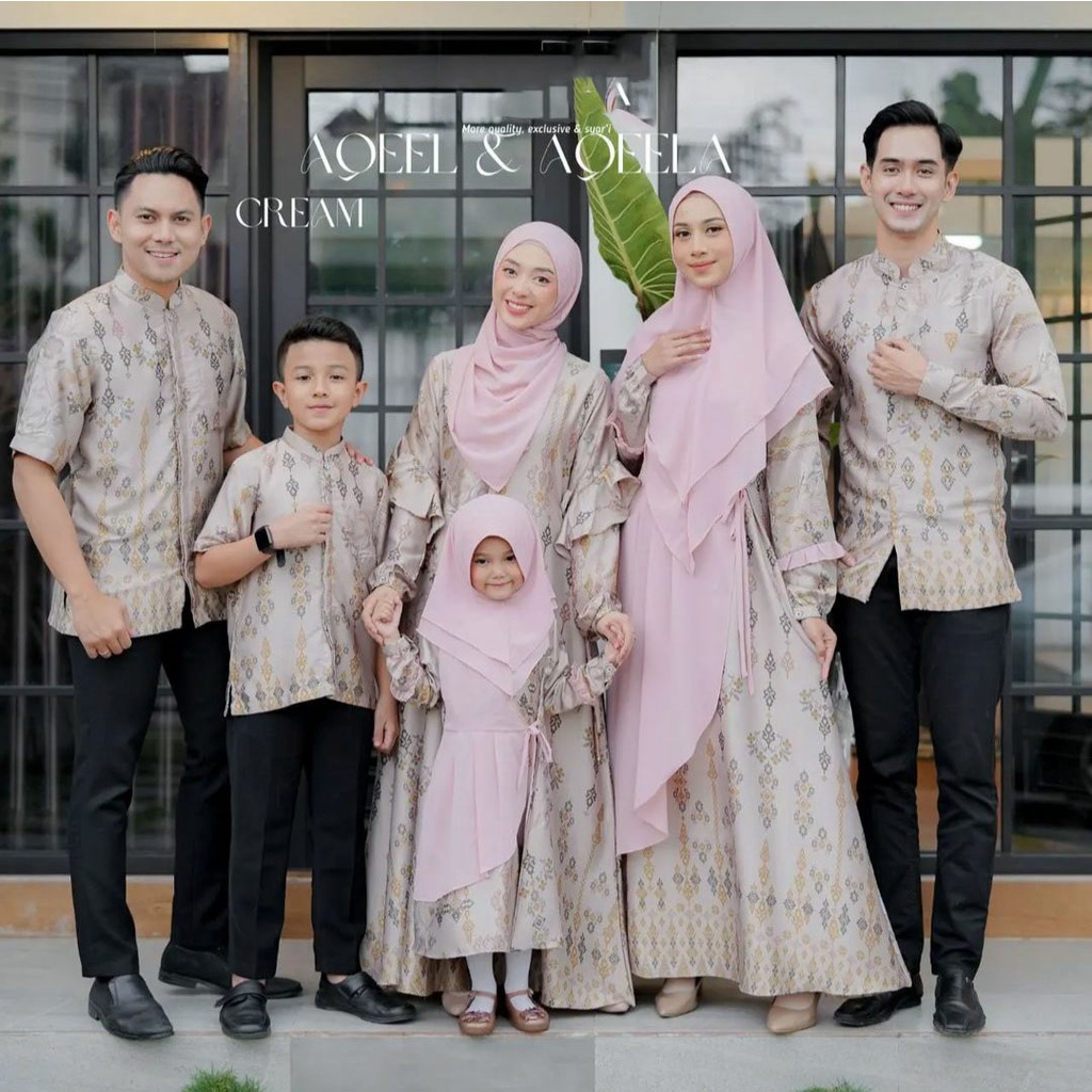Jual PREORDER Set Family Lebaran 2025-Cream Colour | Couple Lebaran ...