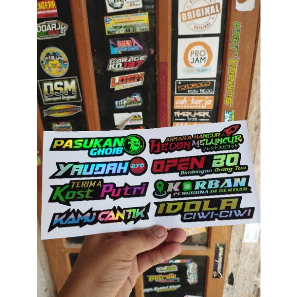 Jual Sticker Pack Print Dan Cut Hologram / Stiker Kata Kata / Stiker ...