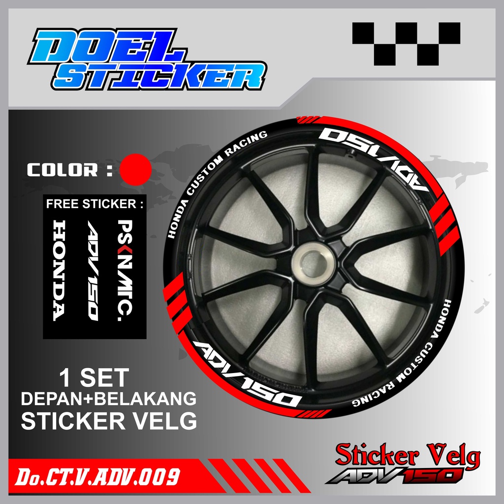 Jual STICKER CUTTING LIST VELG HONDA ADV 150 VARIASI MOTOR DOEL 009 ...