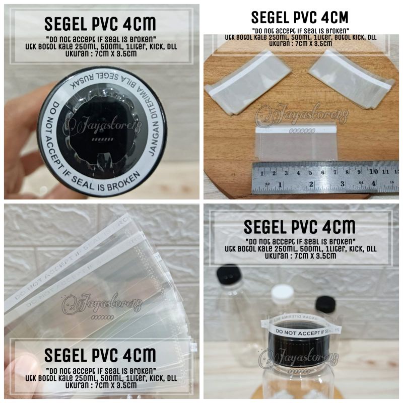 Jual SEGEL PLASTIK PVC 4CM BOTOL CANTIK 350ML KALE 250ML 500ML 1LITER ...