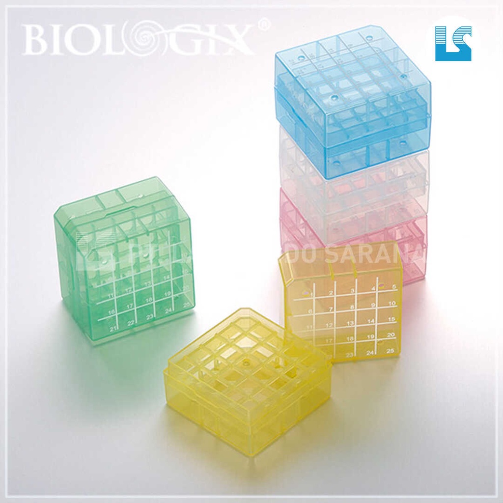Jual Cryobox Plastic PP 25 Well 5 Colors ( -90ºC to 121ºC ) Biologix ...
