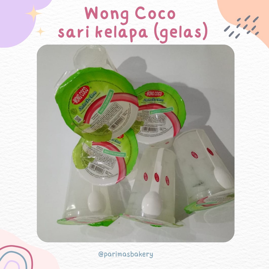 Jual WONG COCO NATA DE COCO SARI KELAPA CUP GELAS | Shopee Indonesia