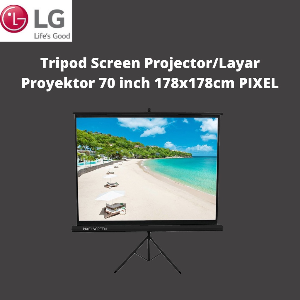 Jual Tripod Screen Projector/Layar Projector 70 Inch PIXEL | Shopee ...