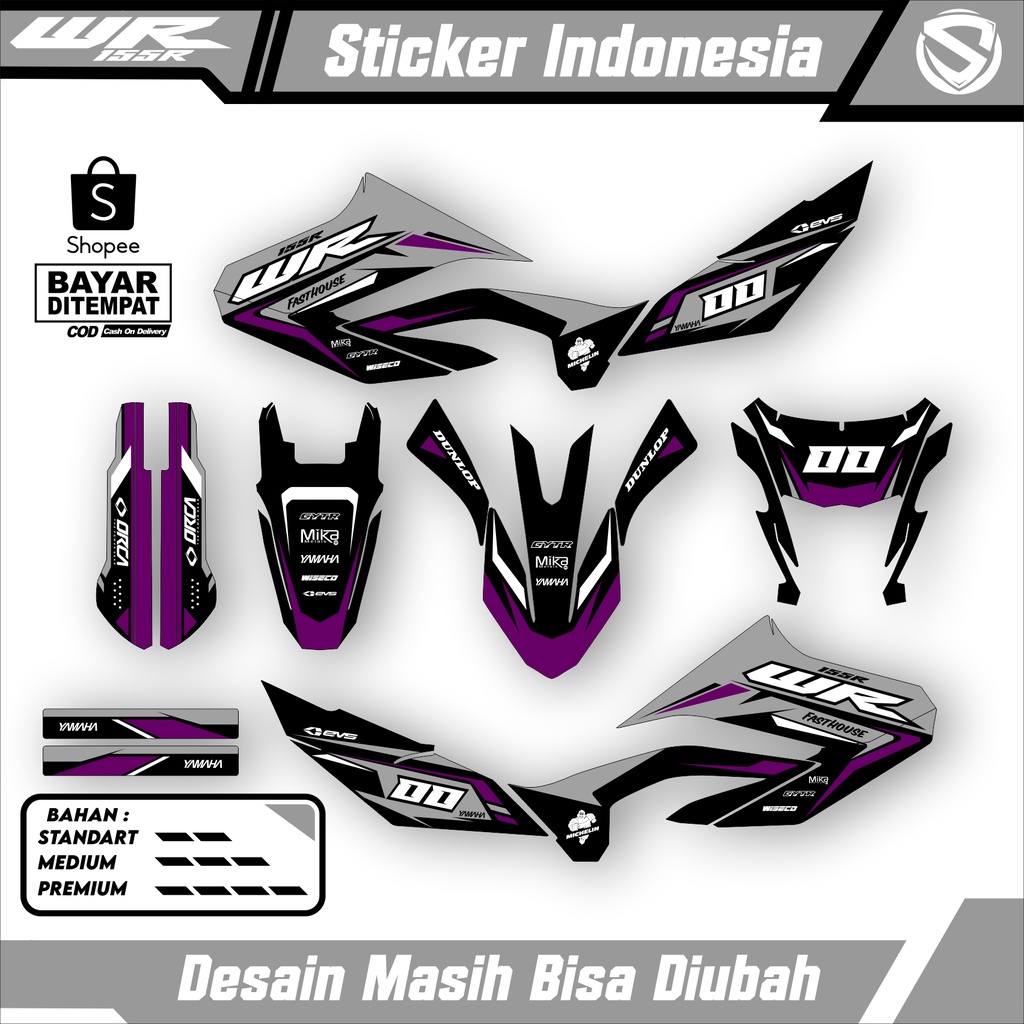 Jual STICKER DECAL Trail WR STRIPING full body design simpel elegan ...