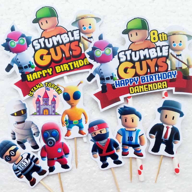 Jual Topper Cake STANDART/ CUSTOM Tema Stumble Guys / Topper Ultah ...