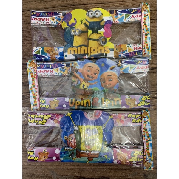 Jual TOPI ULTAH MINION / UPIN IPIN / SPONGEBOB | Shopee Indonesia