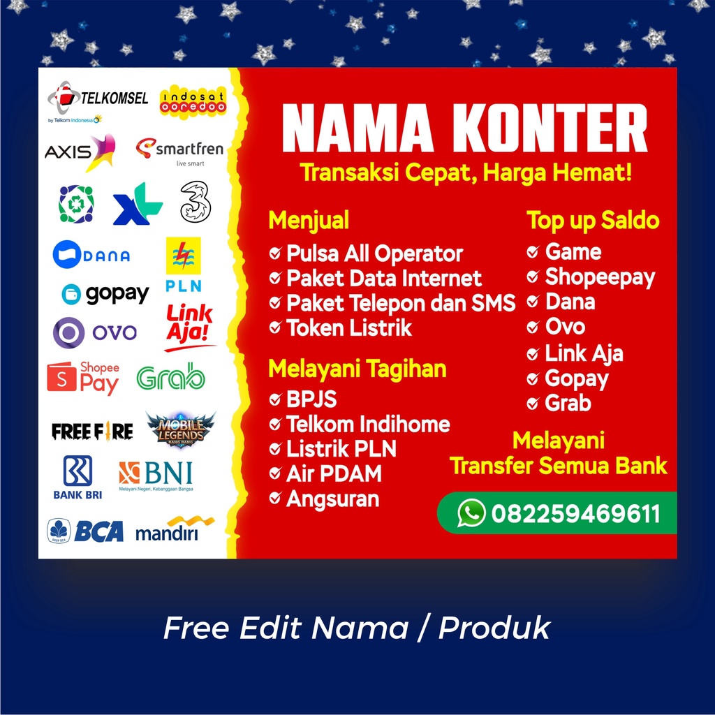 Jual Spanduk / Banner Konter Pulsa | Shopee Indonesia