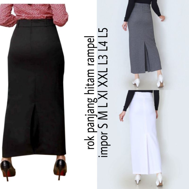 Jual Rok kerja wanita rok panjang formal rok kerja panjang rampel ...