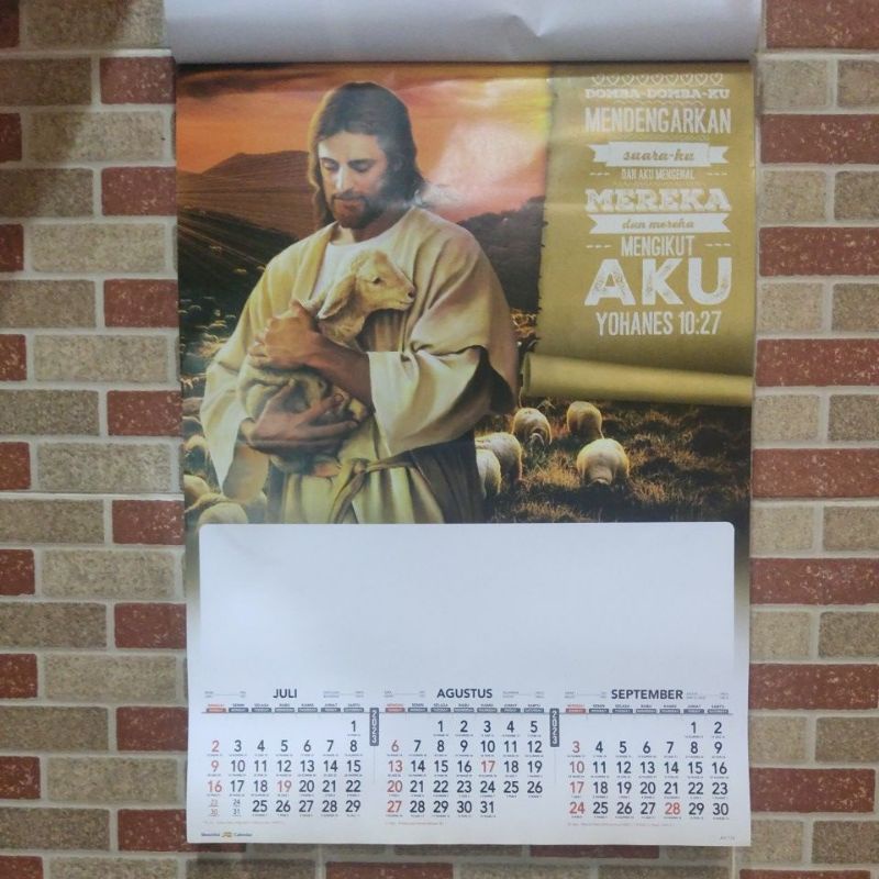 Jual kalender 2023//tanggalan 2023 3 bulanan 4 lembar gambar rohani Ao ...