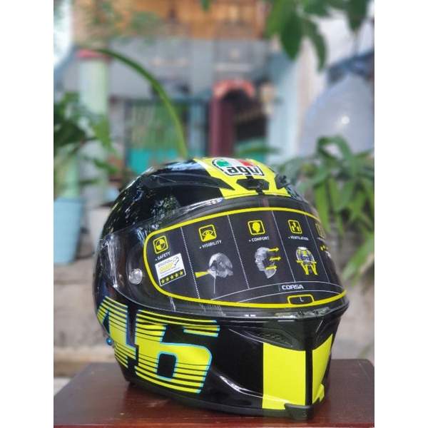 Jual AGV CORSA VR46 BLACK YELLOW | Shopee Indonesia
