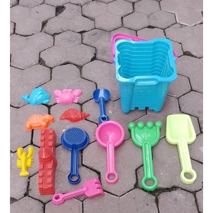 Jual UKURAN BESAR Mainan Anak Pasir Pantai Ember Set Cetakan Pasir P 01 ...