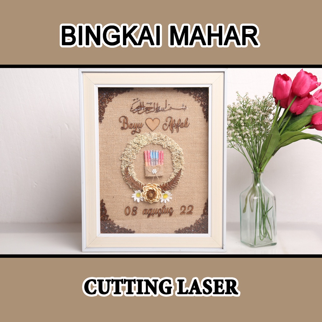 Jual Bingkai Mahar Rustic/Bingkai MAhar 30x40/Bingkai Mahar Cutting ...