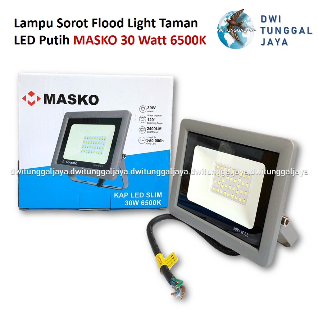 Jual Lampu Sorot Flood Light Taman SMD LED Putih MASKO 30 Watt 30W 6500K SLIM | Shopee Indonesia