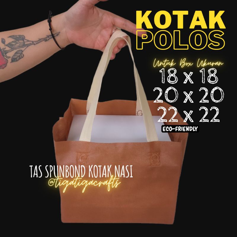 Jual POLOS SATUAN tas spunbond kotak nasi 22x22 20x20 18x18 tas kain ...