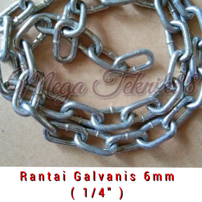 Jual RANTAI BESI GALVANIS 6MM ( 1/4" ) GALVANIZED CHAIN | Shopee Indonesia