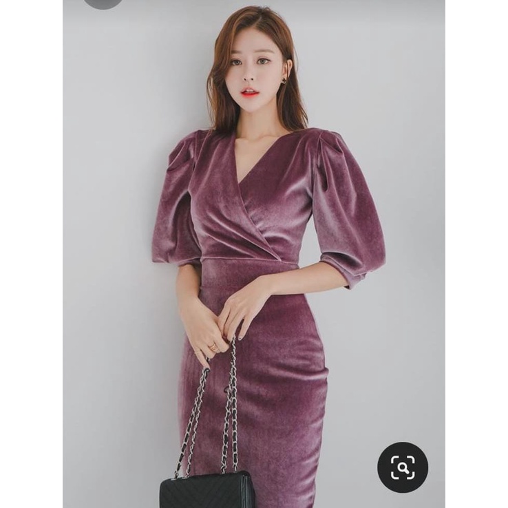 Jual midi dress bludru | Shopee Indonesia