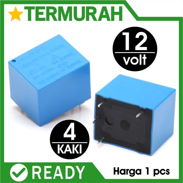 Jual relay 12 v 12v 4 p kaki pin rilay 12Volt 4p 4kaki DC 10A | Shopee Indonesia