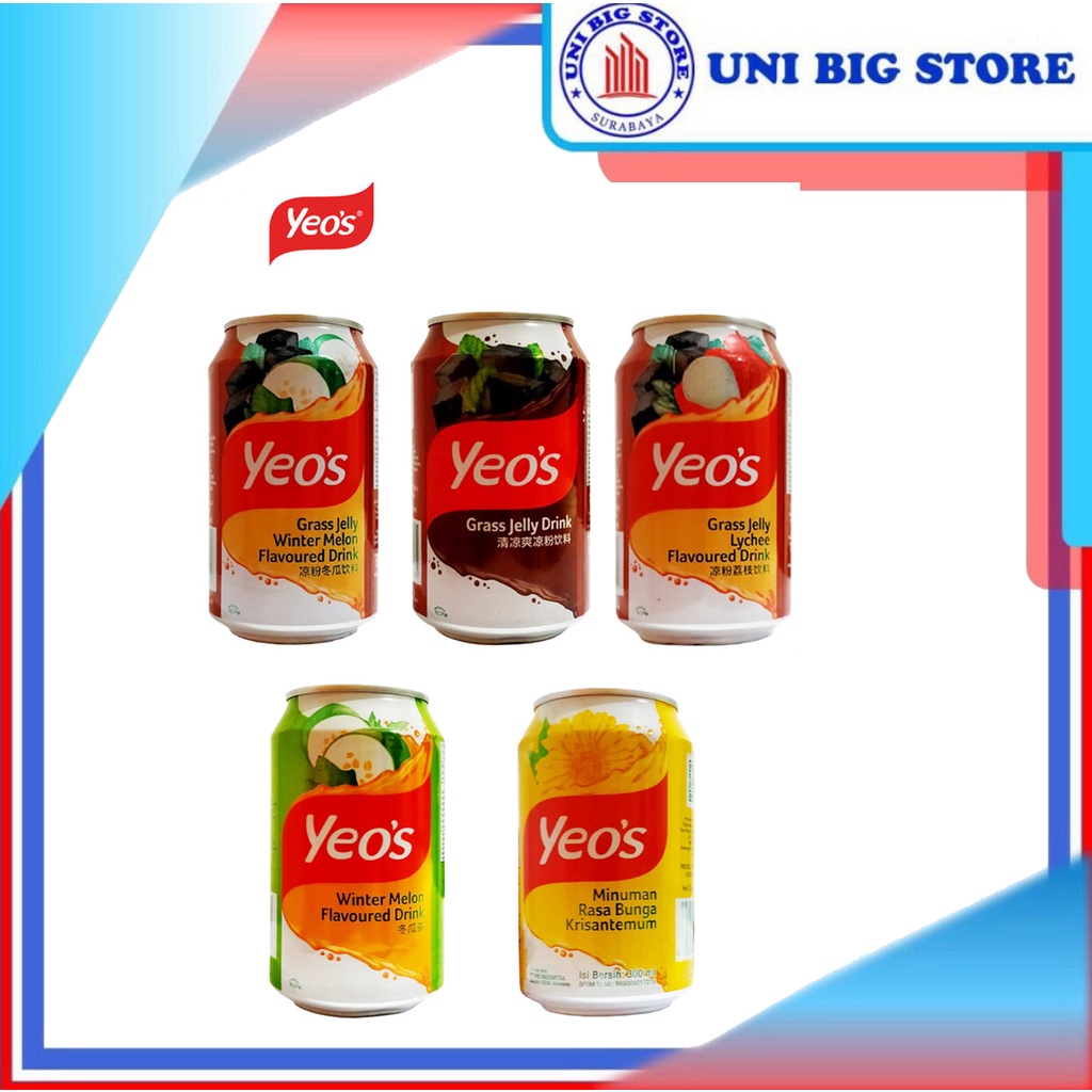 Jual Yeo's YEOS Drink Grass Jelly Cincau - Winter Melon - Lychee ...