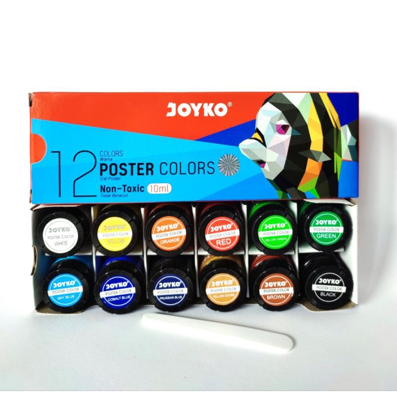 Jual Cat Poster 12 Warna Joyko Poster Colors 10 Ml | Shopee Indonesia