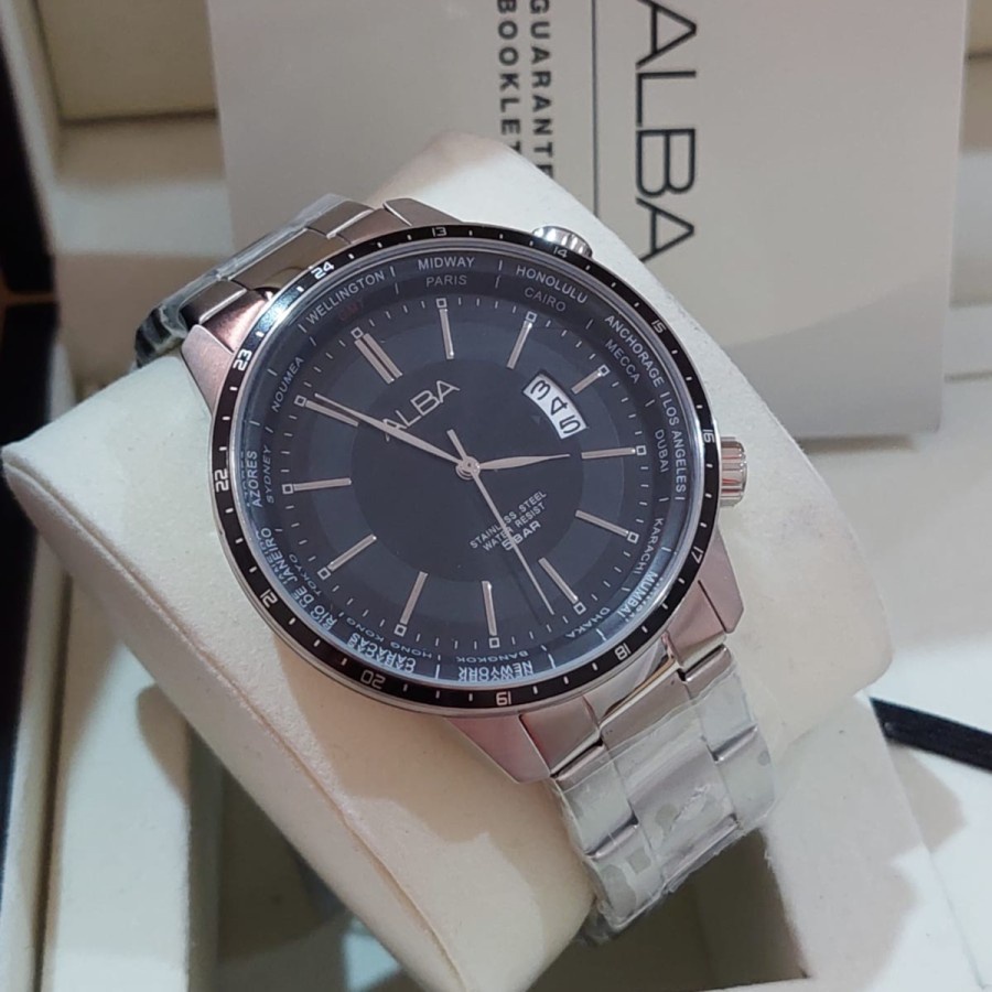 Jual JAM TANGAN PRIA ALBA AXHE19X1 AXHE19 SILVER BLACK ORIGINAL ...