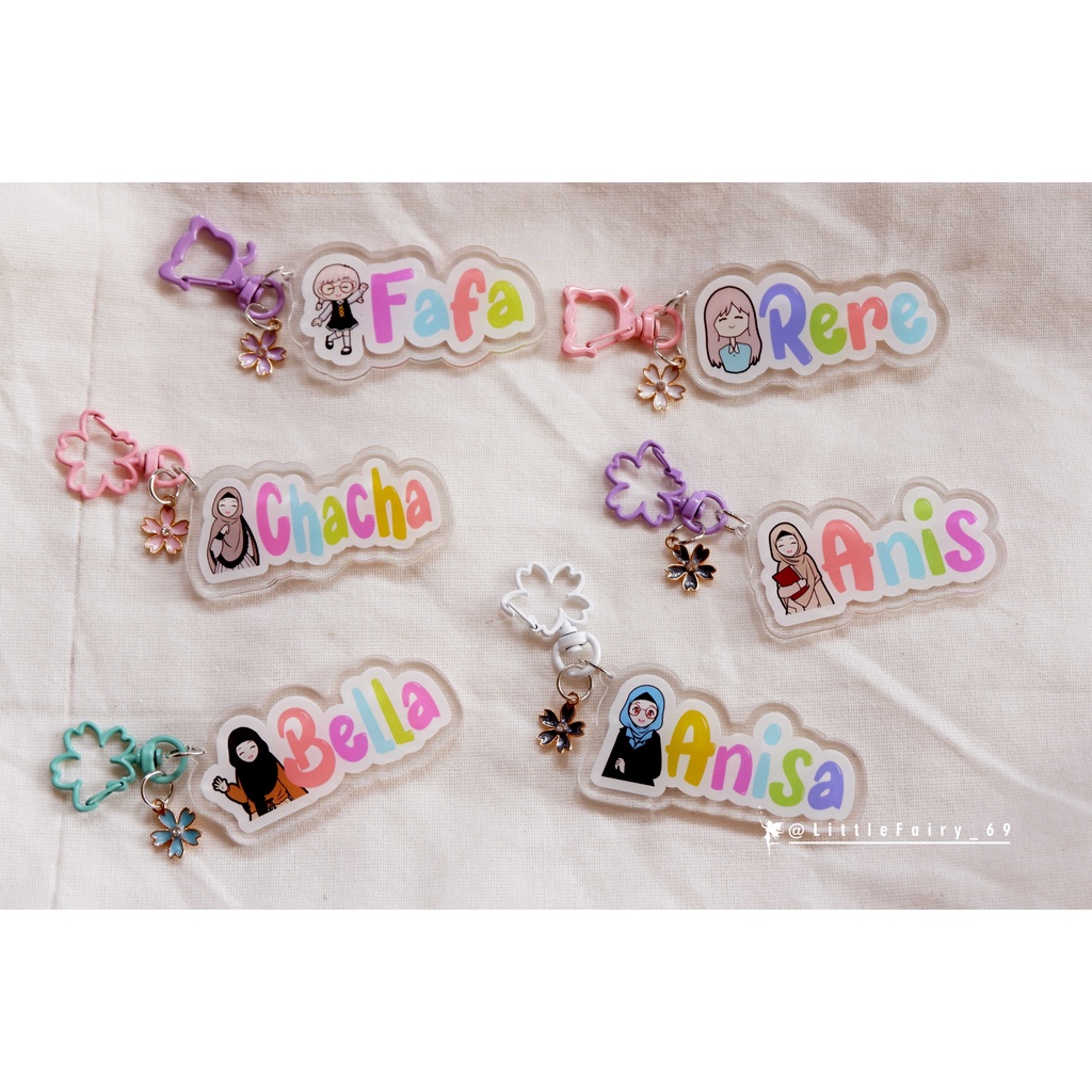 Jual Bagtag Akrilik Custom / Bagtag Nama / Gantungan Kunci / Keychain ...