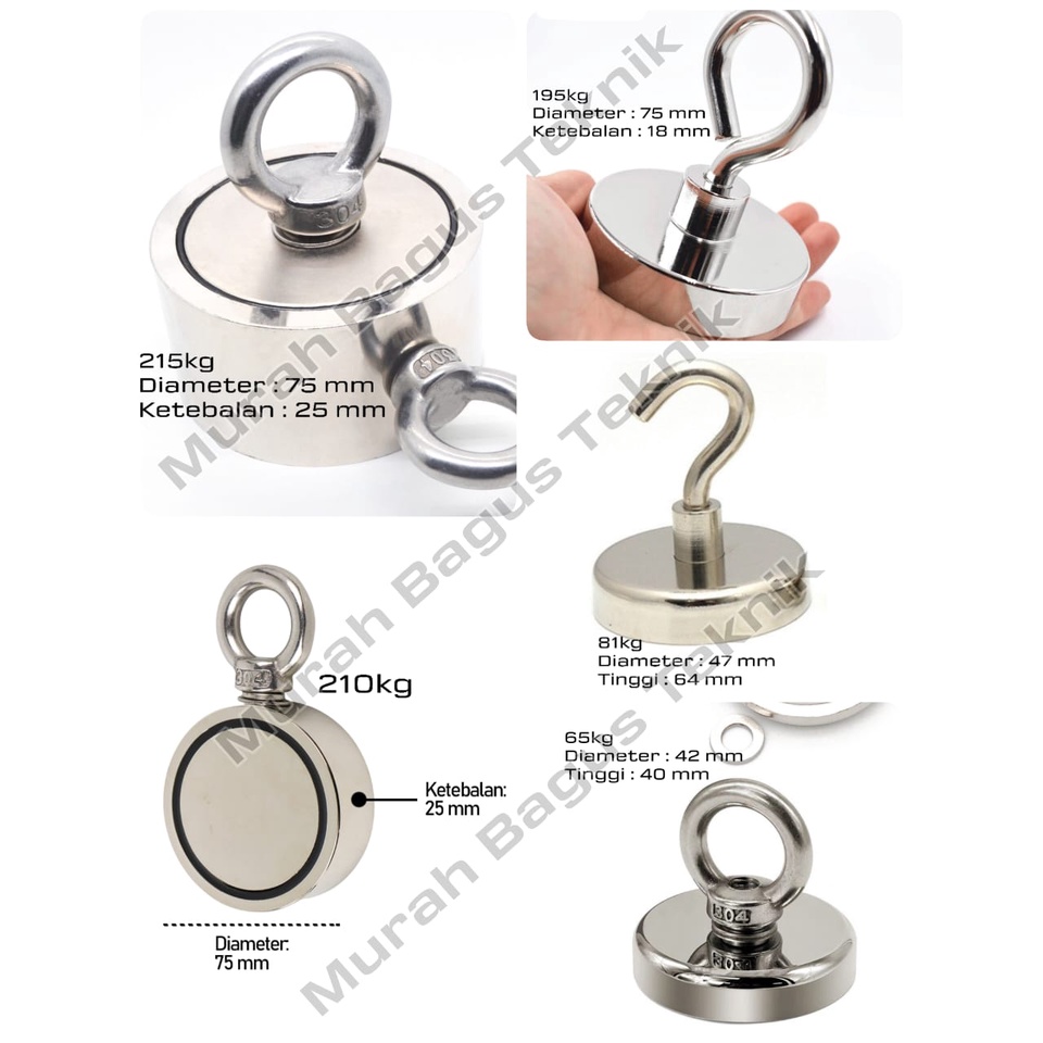 Jual Magnet Neo / Magnet Neodymium Bulat NDFeb Gantungan Model Kail ...