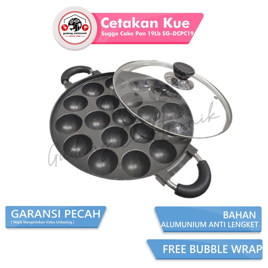 Jual QME Cake Pan Cetakan Kue Takoyaki Cubit Pukis 15-19 Lubang Cekung ...