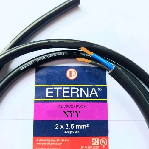 Jual Kabel ETERNA Isi 2x2,5 mm Kabel Listrik Tembaga Kuningan / Kabel Instalasi Kabel Listrik ...