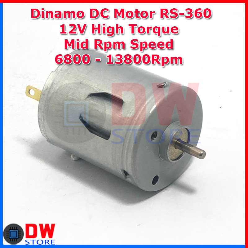 Jual Dinamo DC Motor RS360 RS 360 DC 12V 15V 18V 24V Mid RPM High ...