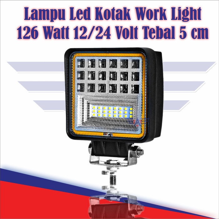Jual Lampu Led Kotak Work Light 126 Watt 12/24 Volt Tebal 5 cm | Shopee ...