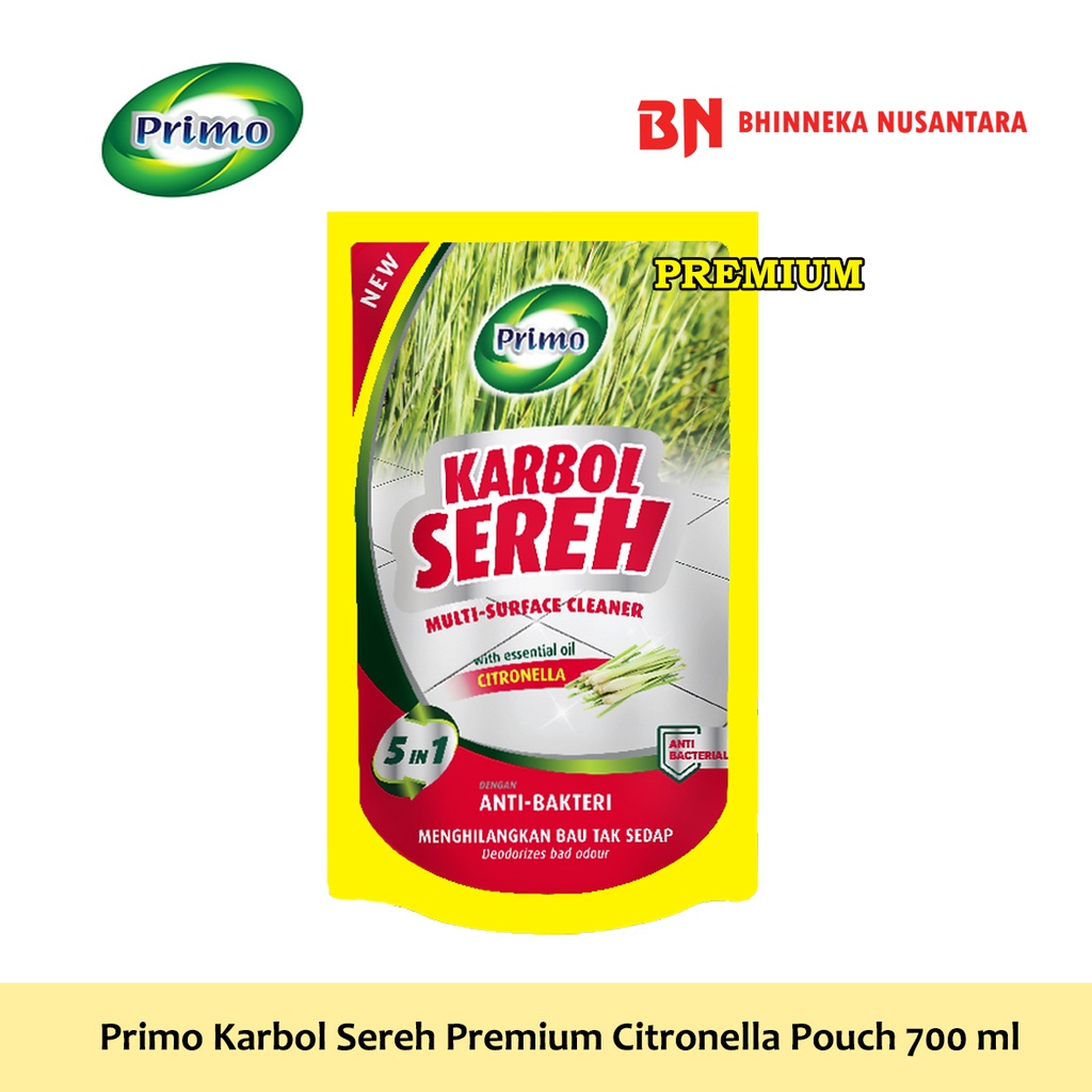 Jual Primo Karbol Sereh Premium Citronella Pouch 700 ml | Shopee Indonesia