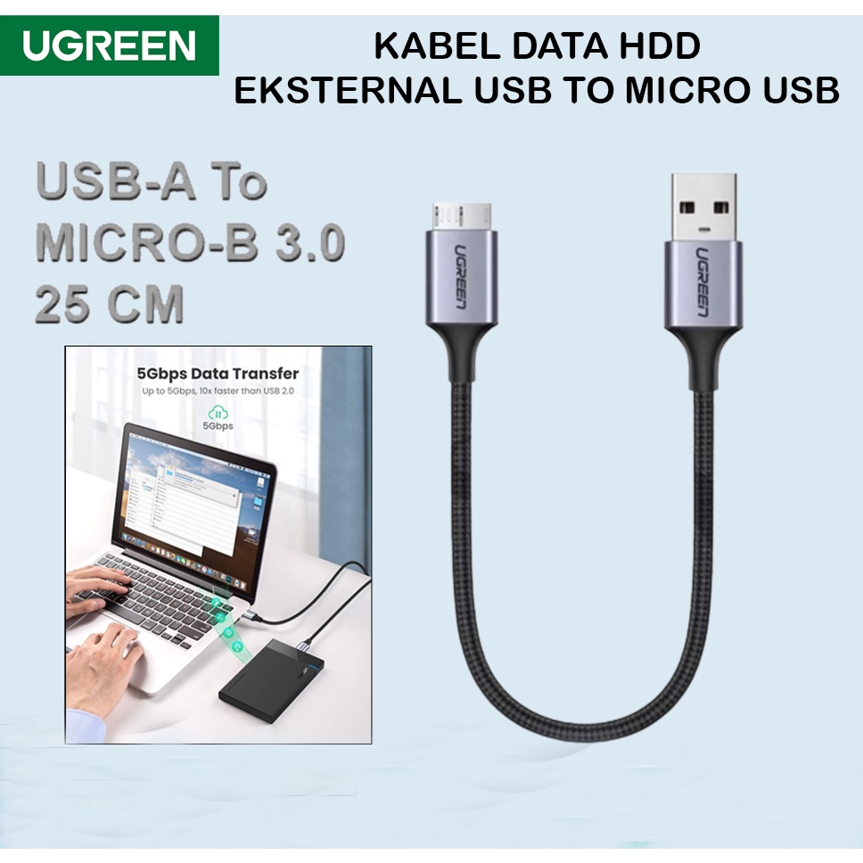 Jual UGREEN Kabel Data HDD Harddisk External USB To Micro USB B 3.0 ...