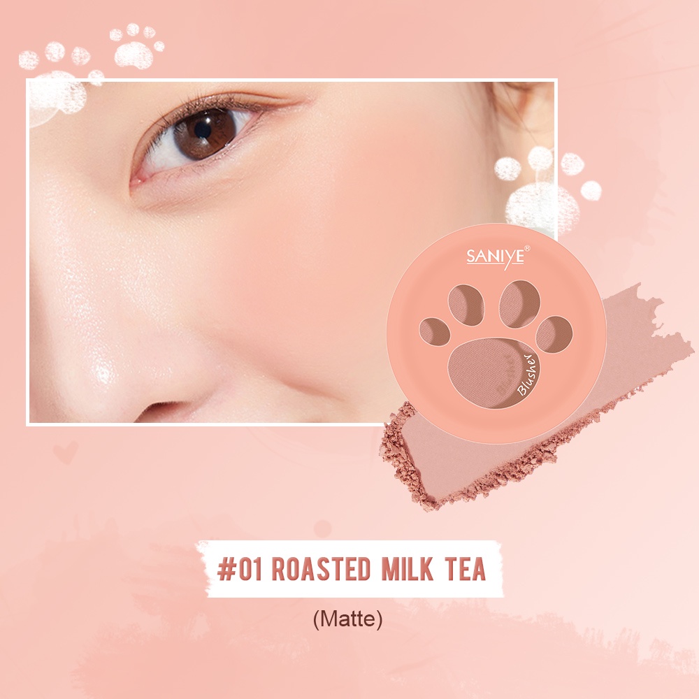 Jual SANIYE 6 Color Blush Palette Cat Paw Blush Powder Makeup Wajah ...