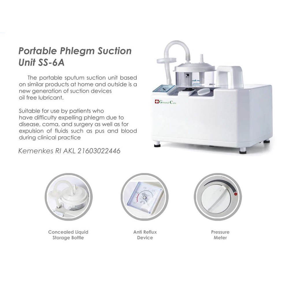 Jual General Care | Suction Pump Portable SS 6A | Alat Sedot Dahak ...